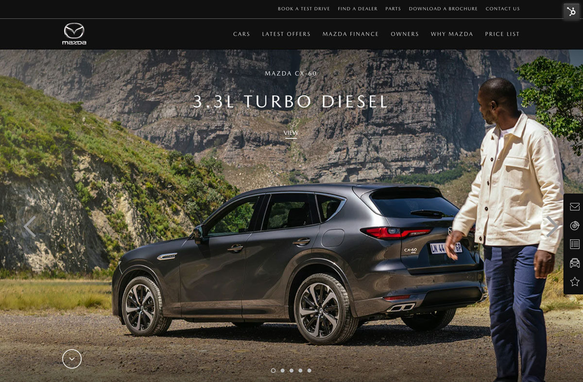 MO launches Mazda South Africa's website launches on HubSpot Content Hub